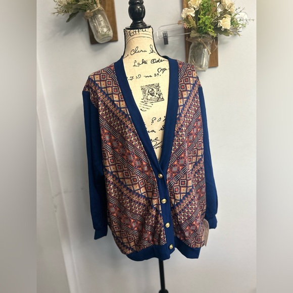 Graff | Sweaters | Graff Vintage Sweater Cardigan Multicolor Artsy ...